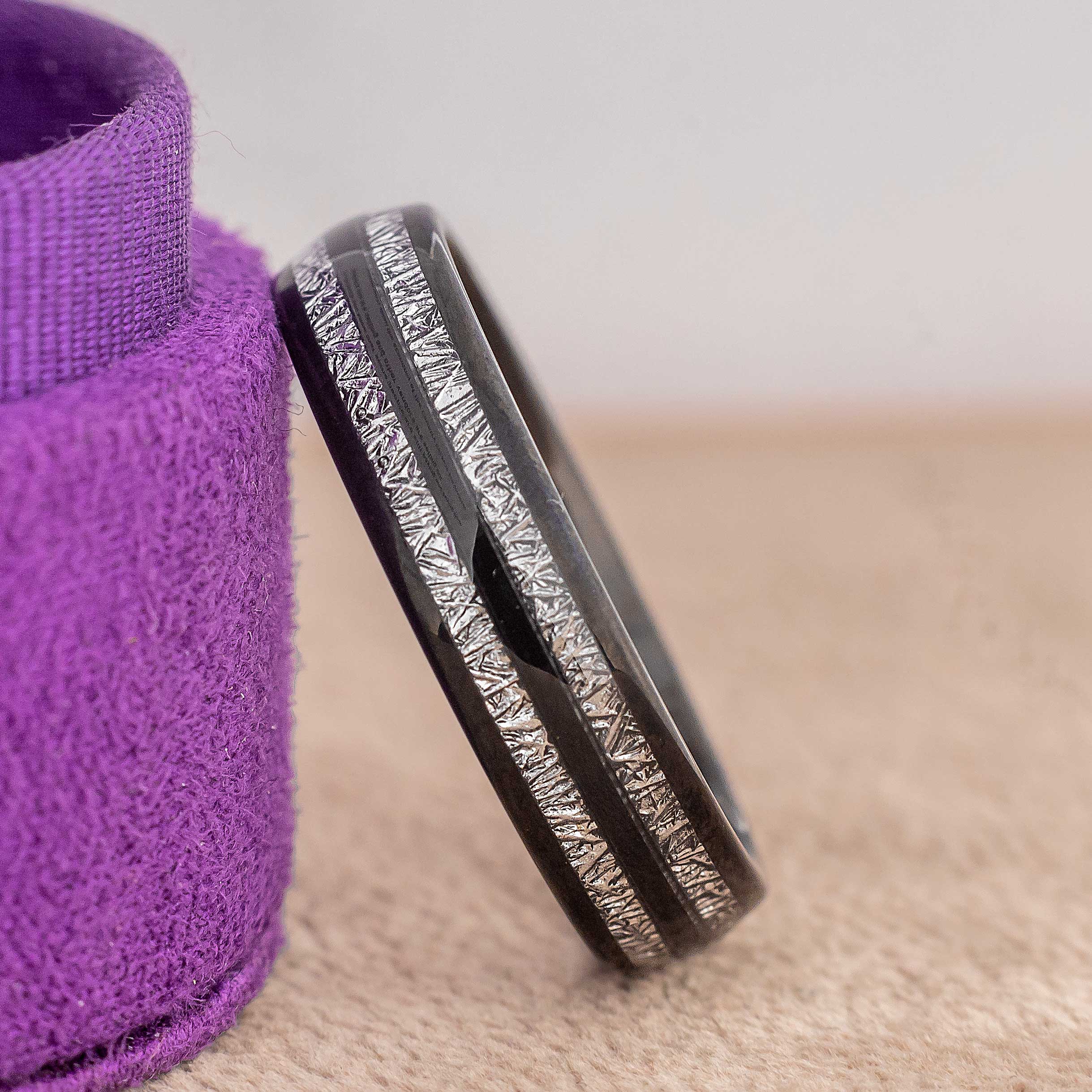 Leonard Black Titanium Wedding Band – Saint Tracy London